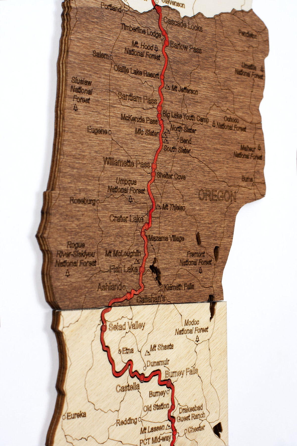 Pacific Crest Trail Wooden Map (PCT) | 68travel