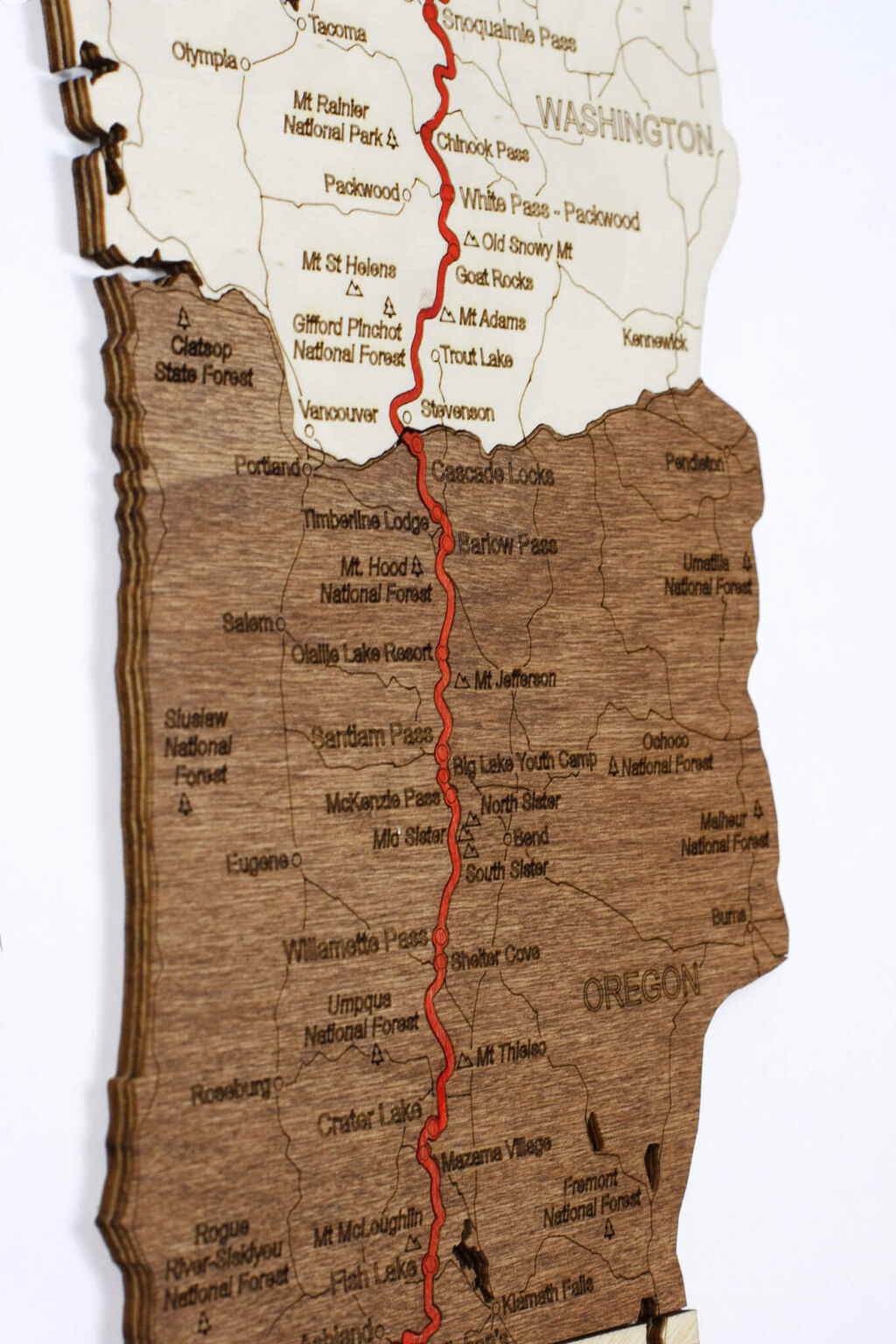 Pacific Crest Trail Wooden Map (PCT) | 68travel