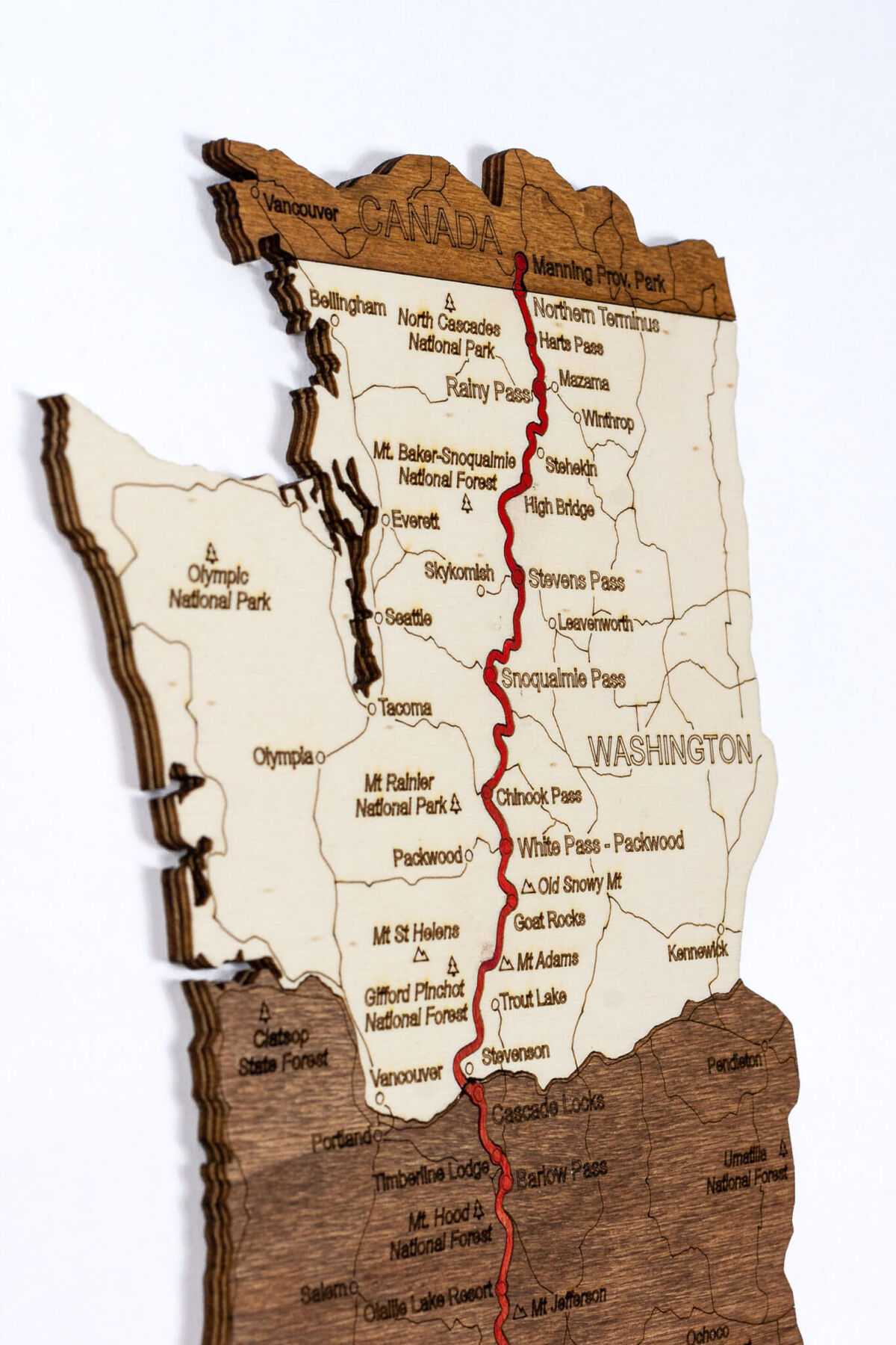 Pacific Crest Trail Wooden Map (PCT) | 68travel