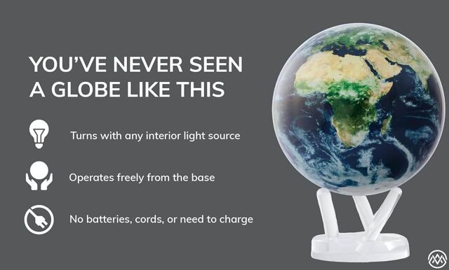 MOVA Earth with Clouds Self Rotating Globe | 68travel