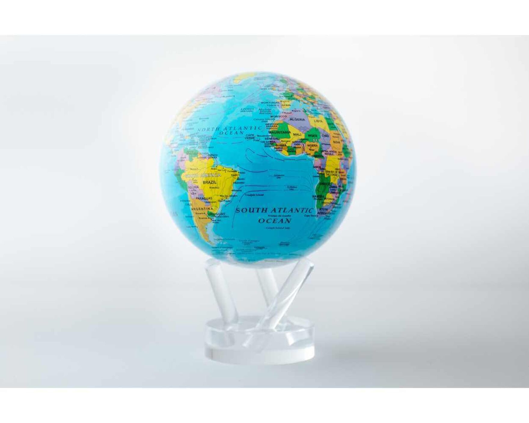 Mova Blue Political Map Self Rotating Globe | 68travel